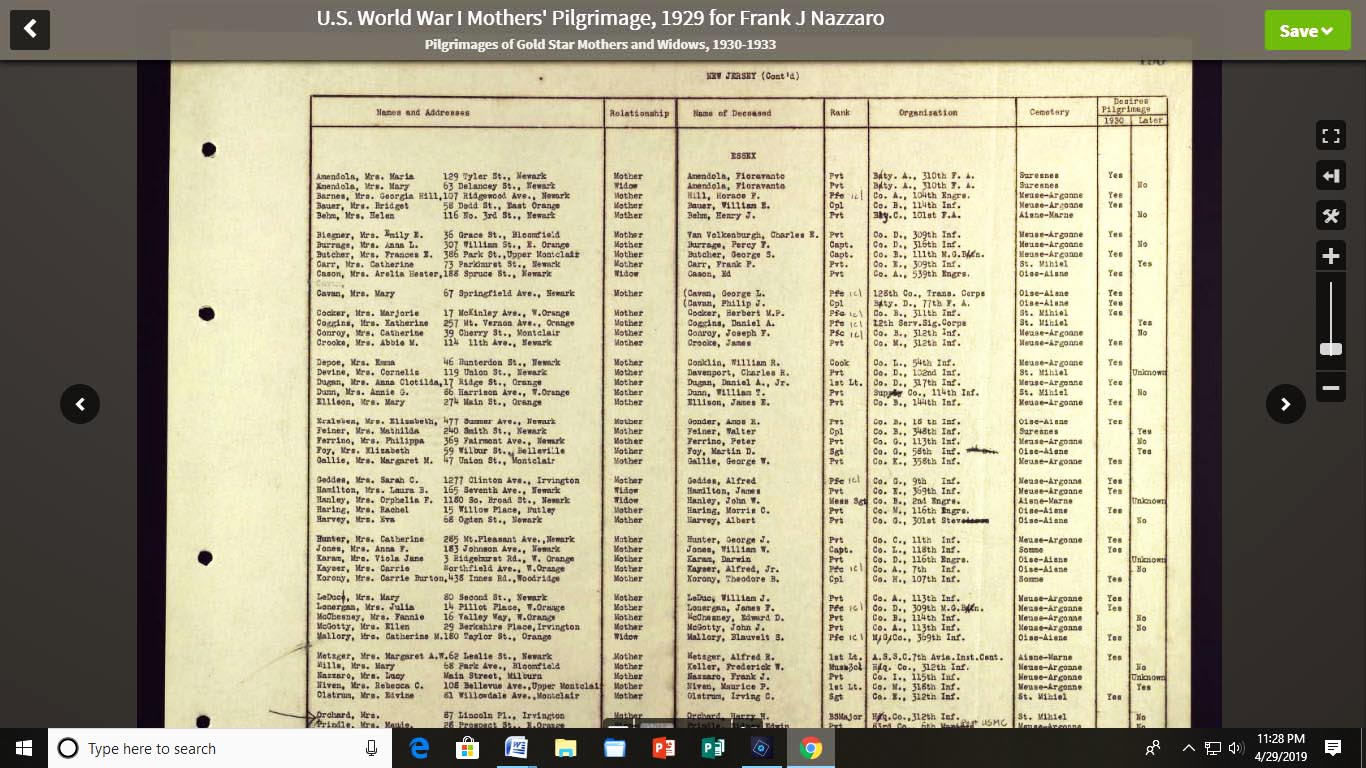 Frank J. Nazzaro, Millburn Veteran, Died in Service in WWI - Millburn ...